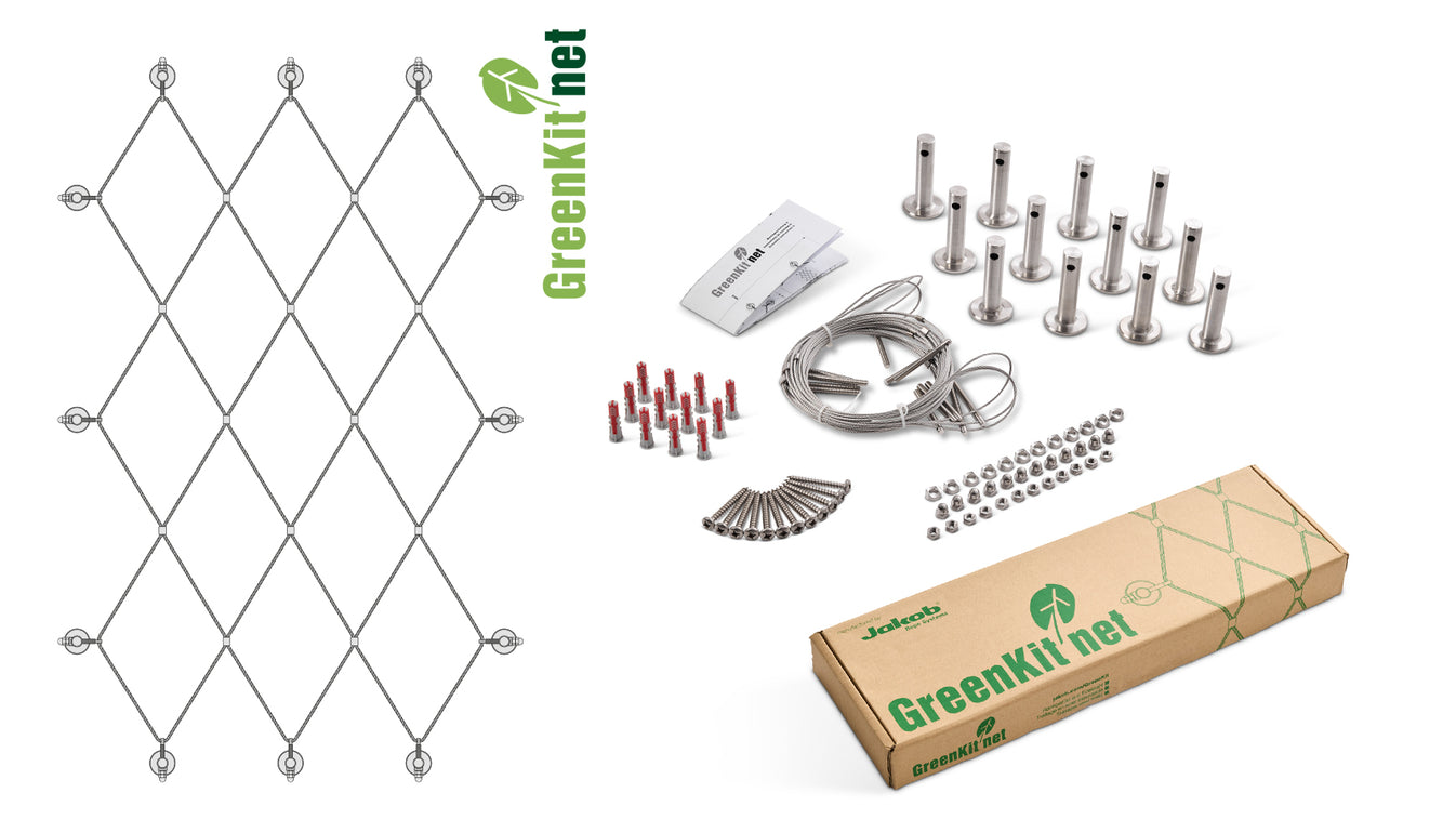 Jakob GreenKit Net - Green wall stainless steel trellis - Jakob Green Kits